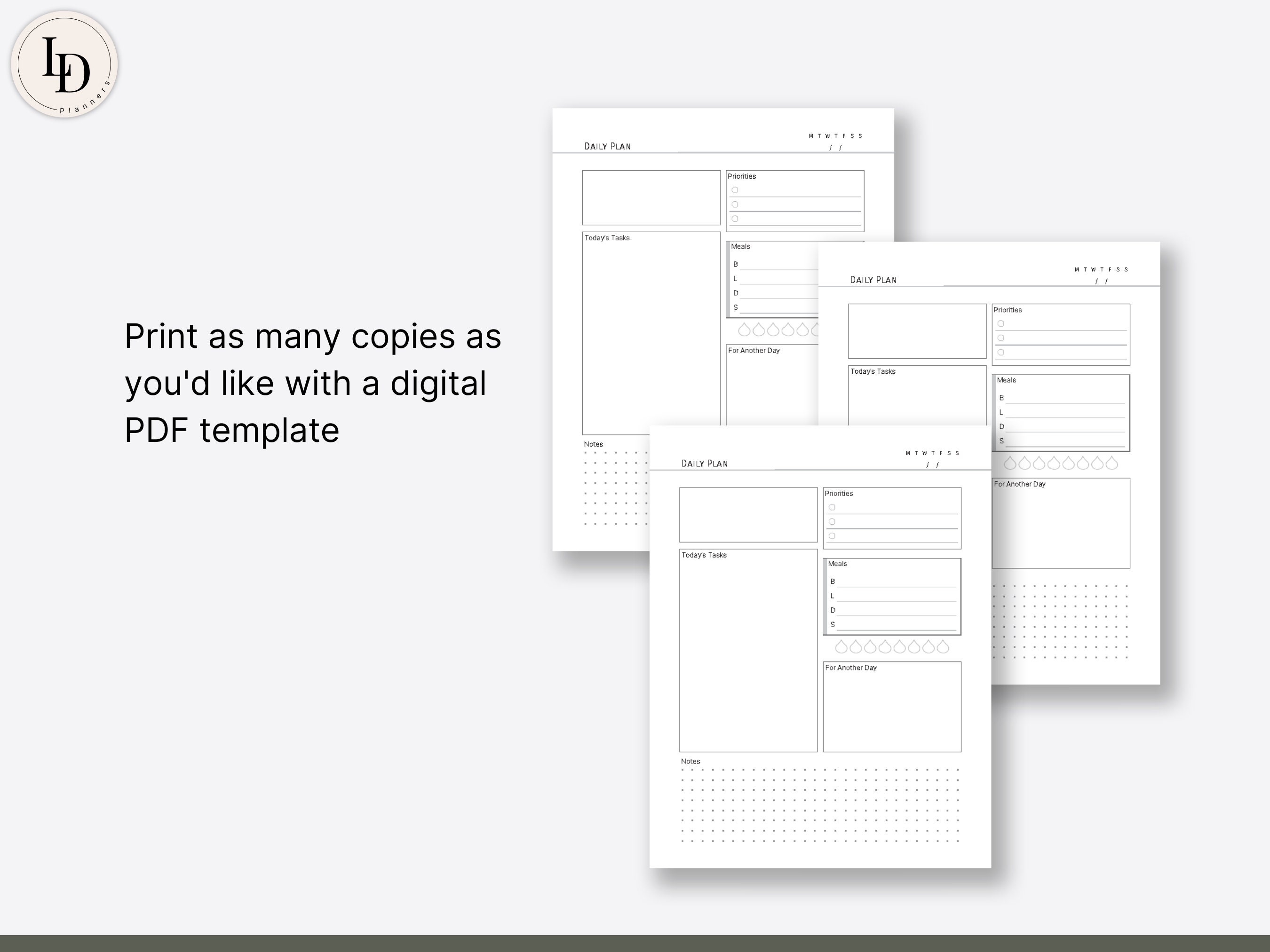 Daily Planner Inserts printable PDF Template - Etsy