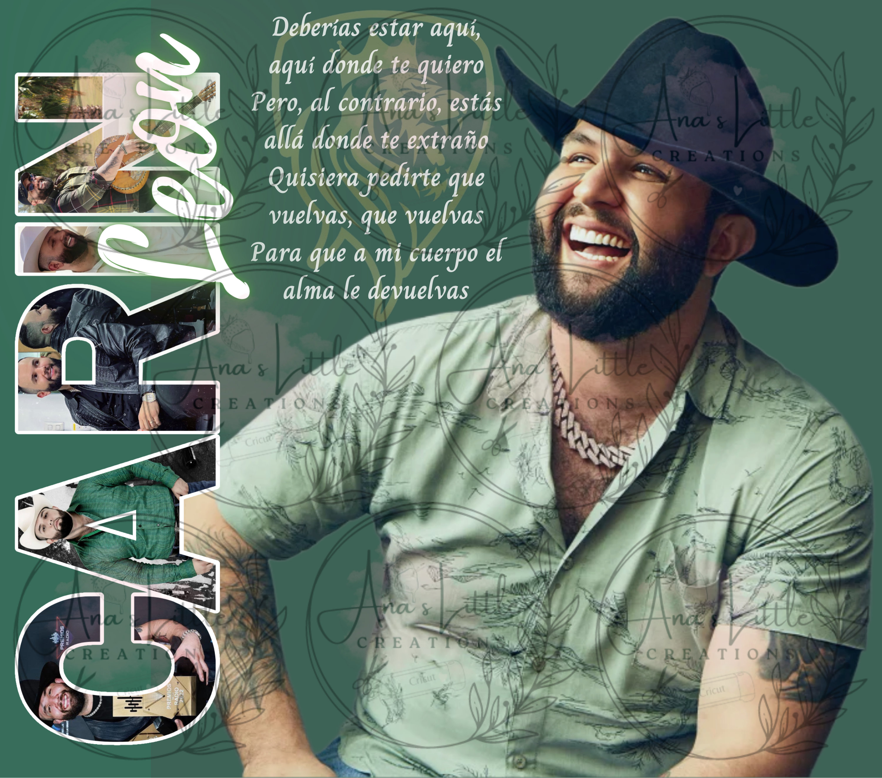 Carin Leon Tumbler Wrap, Carin Leon PNG, Carin Leon 20 Oz Straight ...