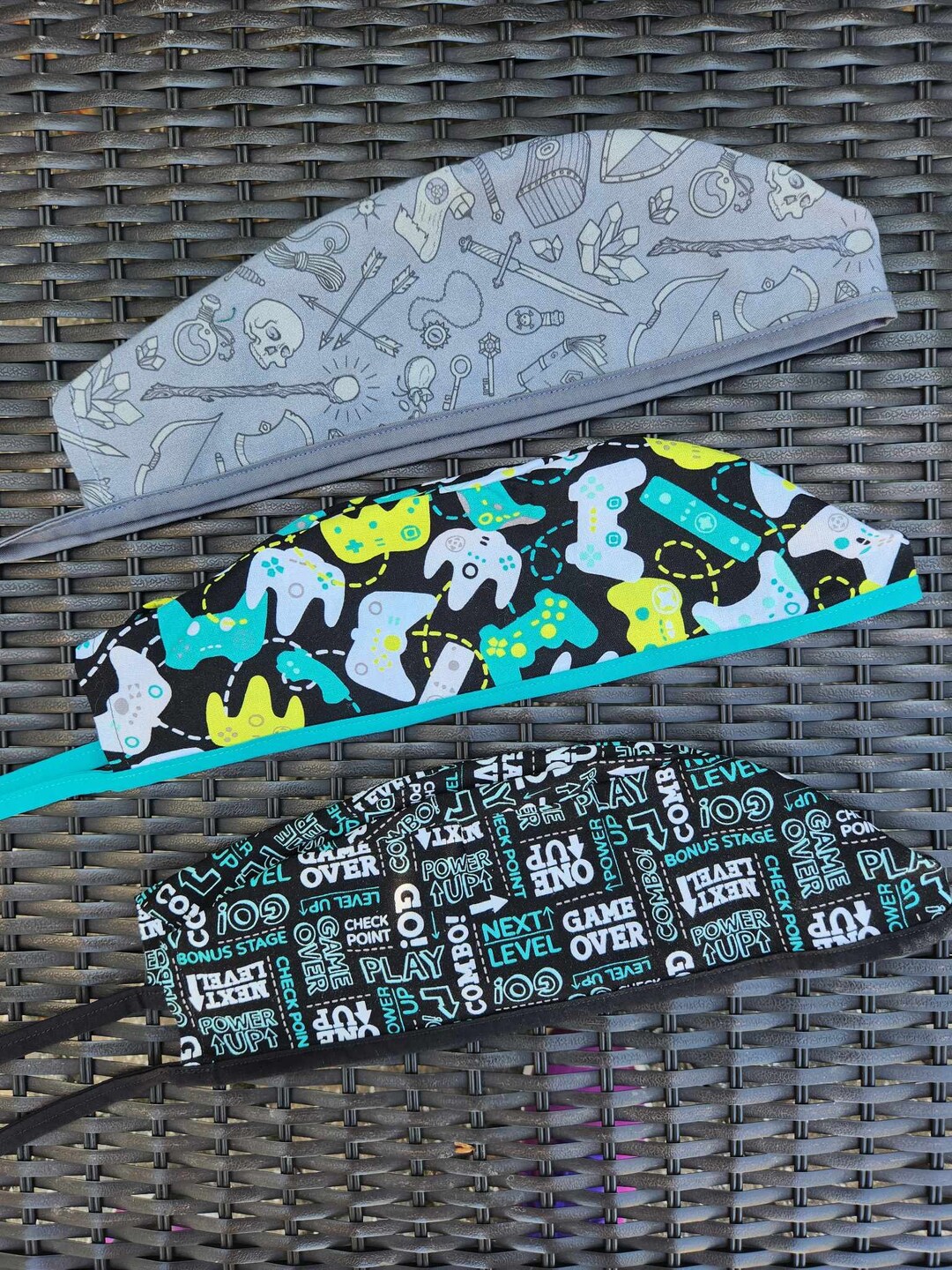 Gamer Pattern Surgical Scrub Cap, D&D Scrub Cap, Videogame Scrub Cap ...