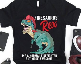 Firesaurus Rex / Fireman Dinosaur Firefighter T Rex / Fireman | Etsy
