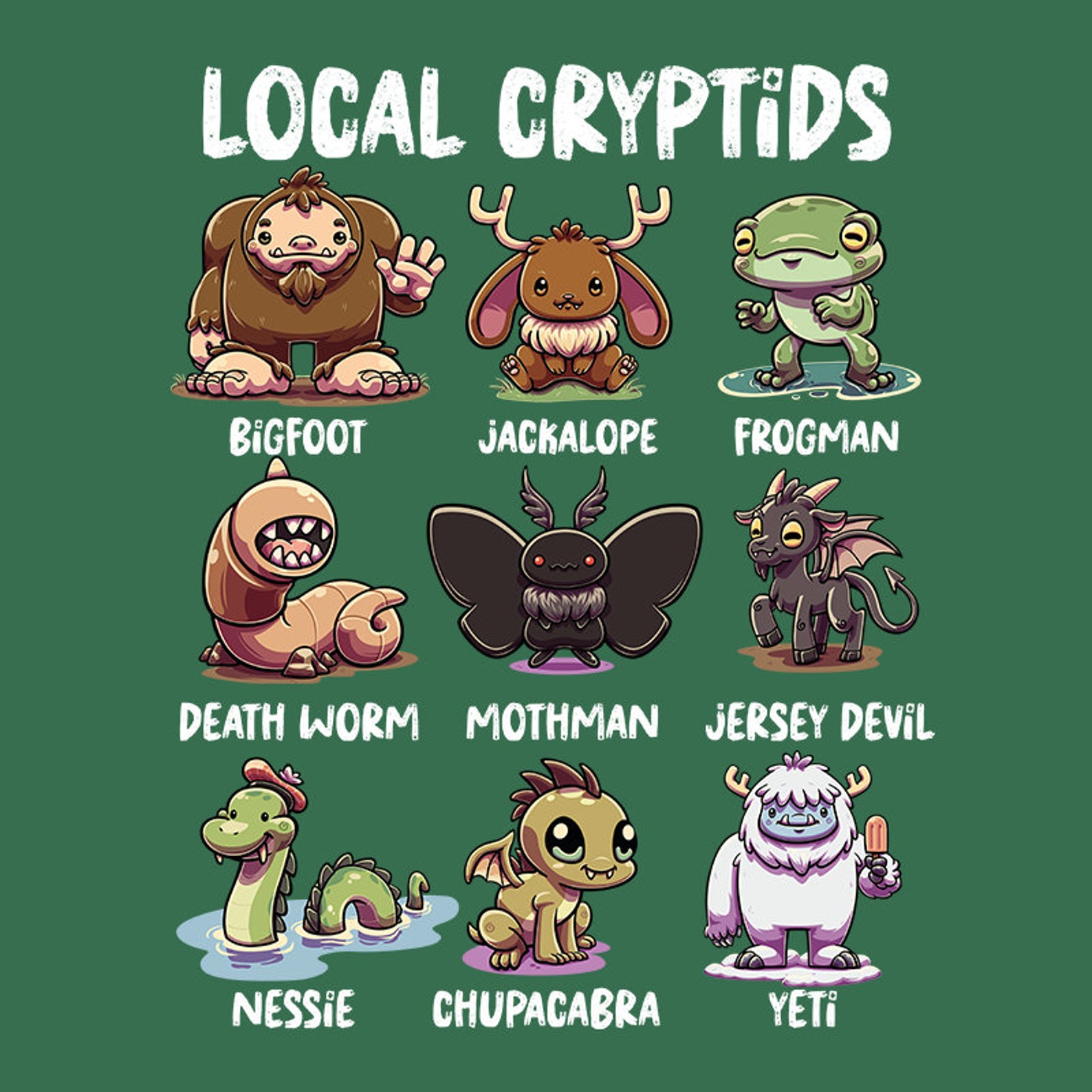Local Cryptids Shirt for Men Women Cryptozoology Shirt Cryptid Gift for Her Bigfoot Shirt Funny ...