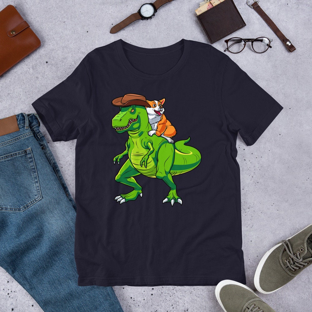 Corgi Dinosaur / Cowboy Dinosaur T-rex / Corgi Lover Gift / - Etsy