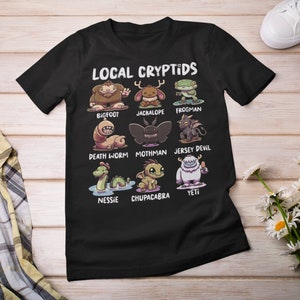Local Cryptids Shirt for Men Women Cryptozoology Shirt Cryptid Gift for Her Bigfoot Shirt Funny ...