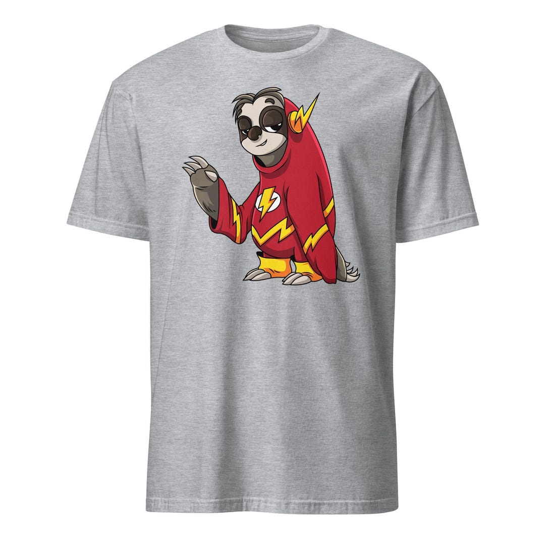 Flash Sloth T-shirt: Funny Superhero Sloth Tee - Etsy