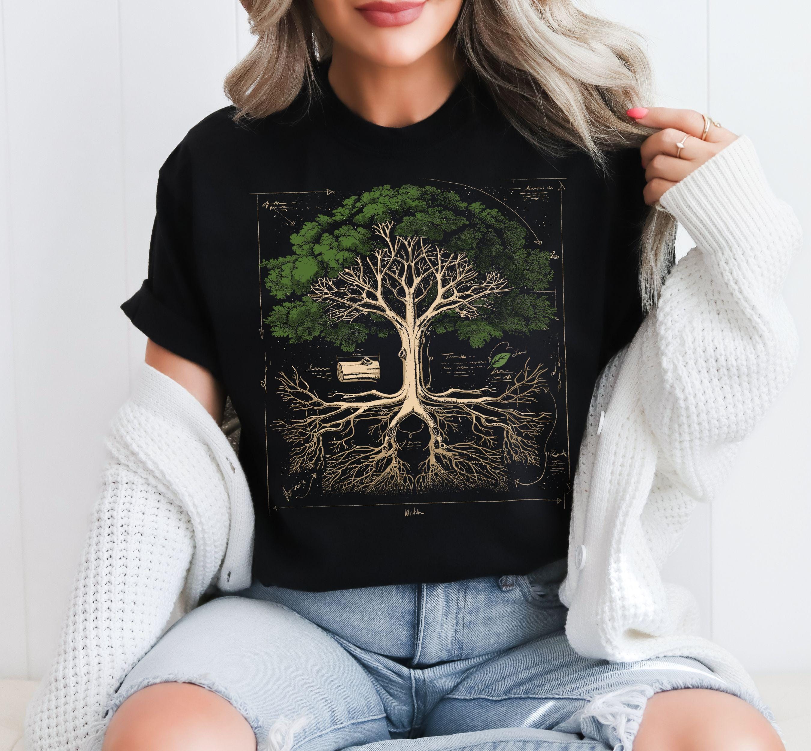 Tree of Life Anatomy Shirt: Botanical Nature Oak Tee - Woodworker ...