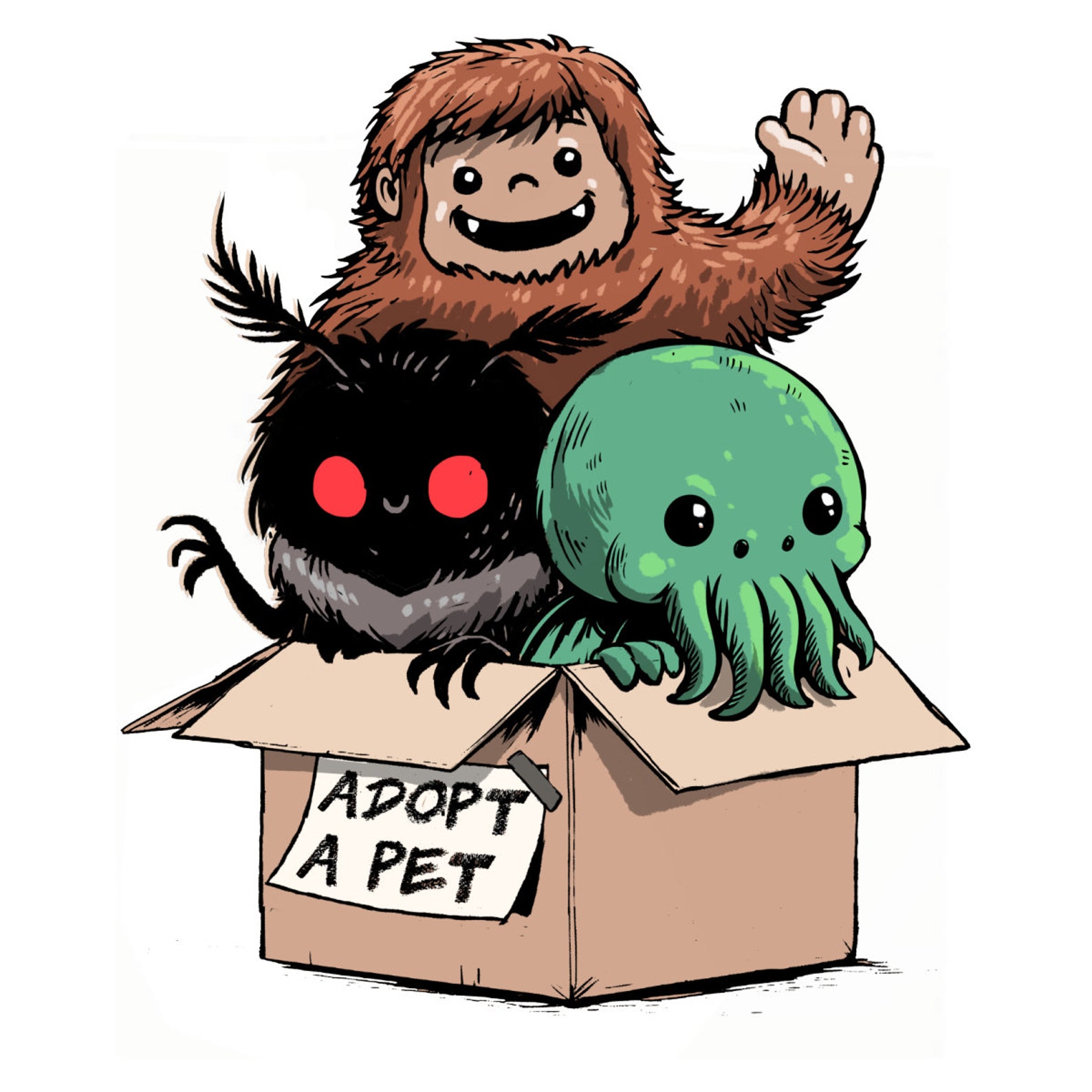 Adopt a Pet Cryptids T-shirt Cute Cryptid Shirt Funny Mythical ...