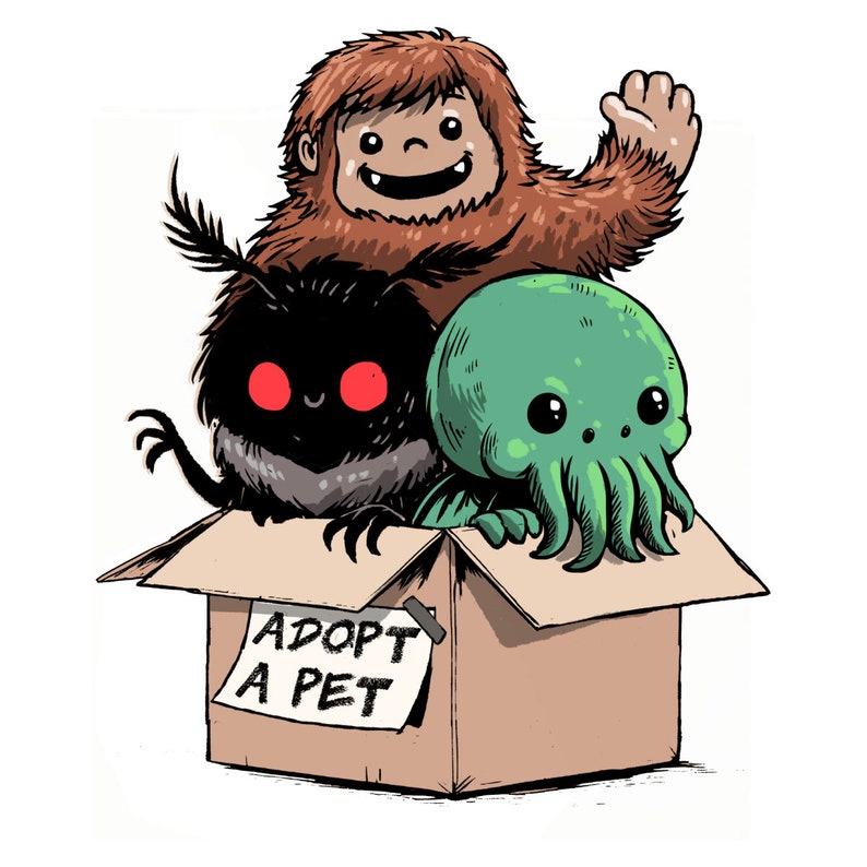 Adopt a Pet Cryptids T-shirt Cute Cryptid Shirt Funny Mythical ...