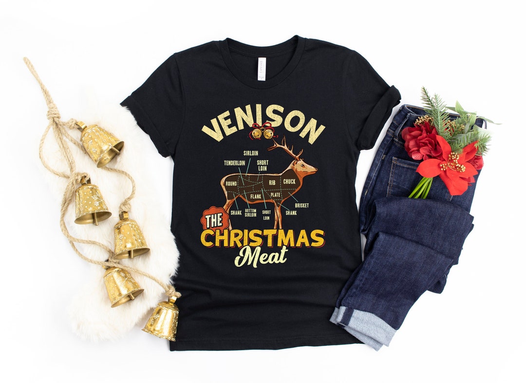 Venison Meat Chart Shirt for Women Men Christmas Meat Chart Deer Hunter ...