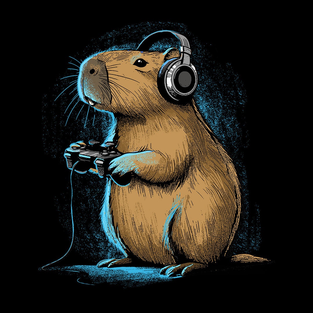 Capybara Shirt Gaming Shirt Men Capybara Gift for Gamer Gift for Him ...