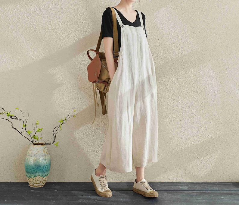 Women Casual Linen Jumpsuits Linen Overalls Overalls Women - Etsy