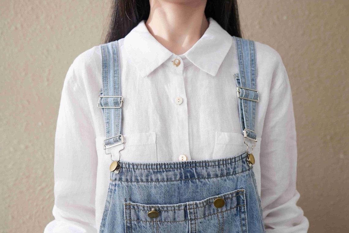 Soft Denim Overalls Light Blue Jumpsuit With Pocket Adjust - Etsy