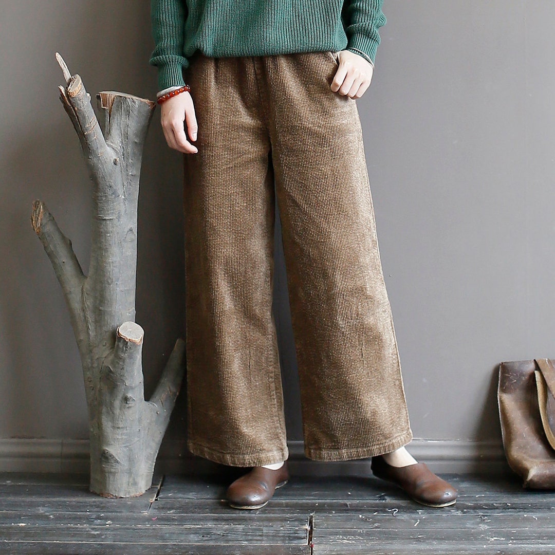 Winter Fall Wide Leg Cotton Big Size Long Pants for Women - Etsy