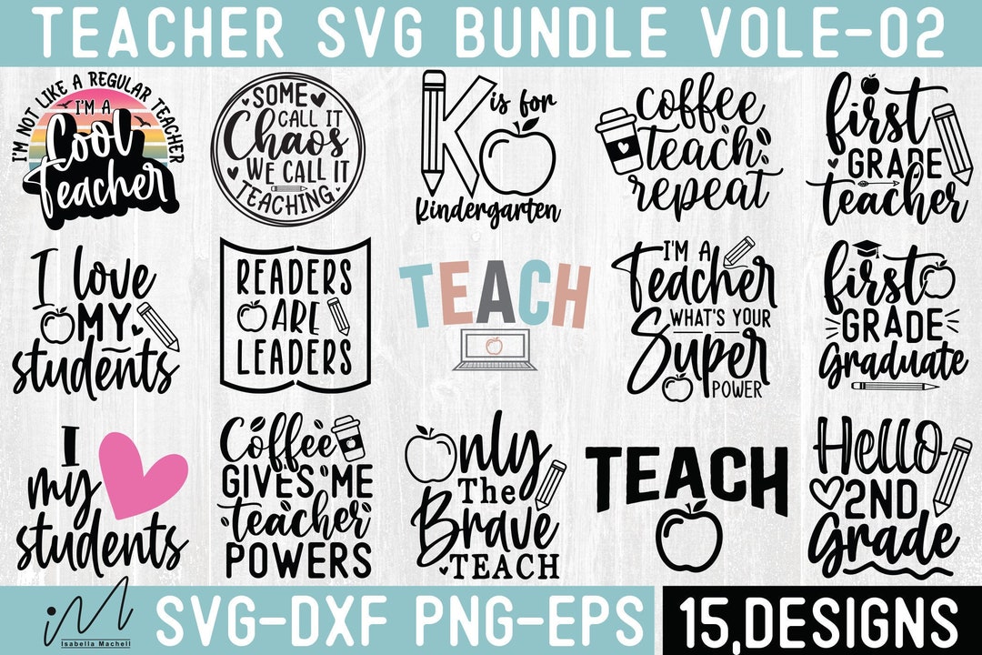 Teacher Svg Bundle, Back to School Cut Files, Teacher T Shirt Svg ...