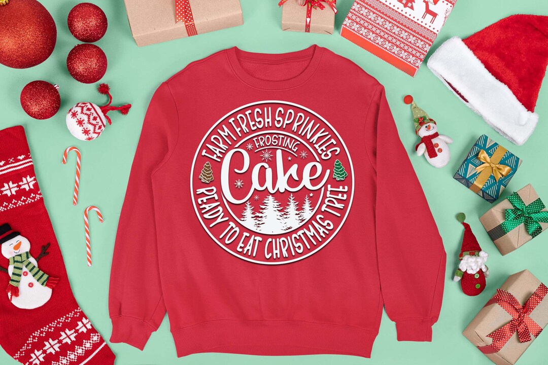 Farm Fresh Sprinkles Frosting Cake Svg, Christmas Cake Svg, Farm Fresh ...