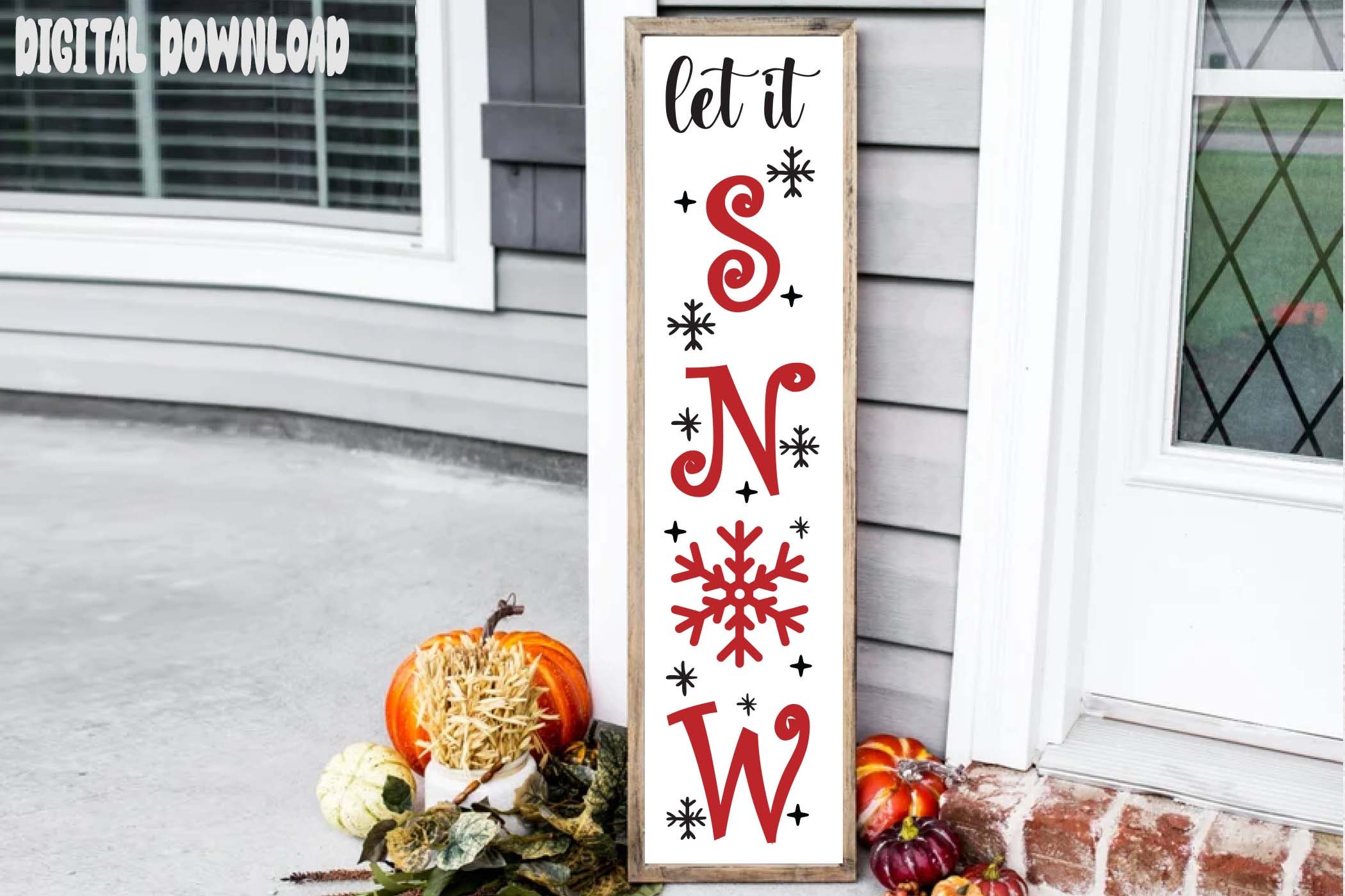 Winter Porch Sign Svg Bundle Christmas Sign Svg Let It Snow - Etsy