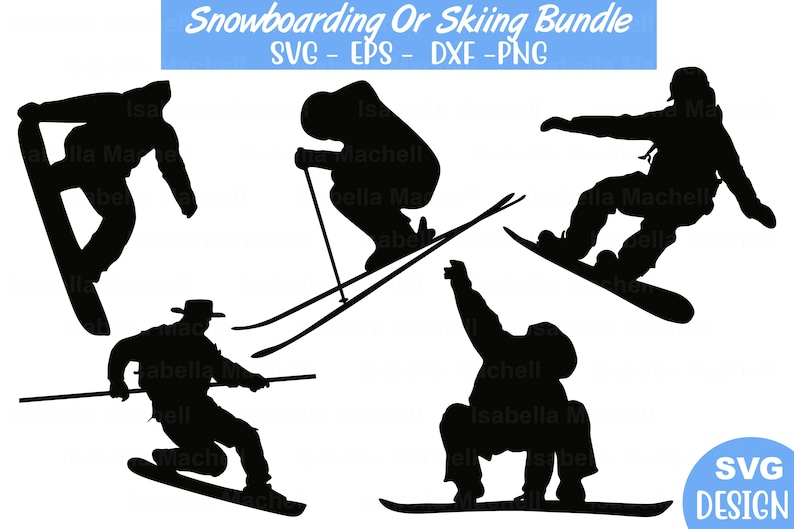 Snowboarding Svg Bundle Skiing Cut Files Skiing and | Etsy