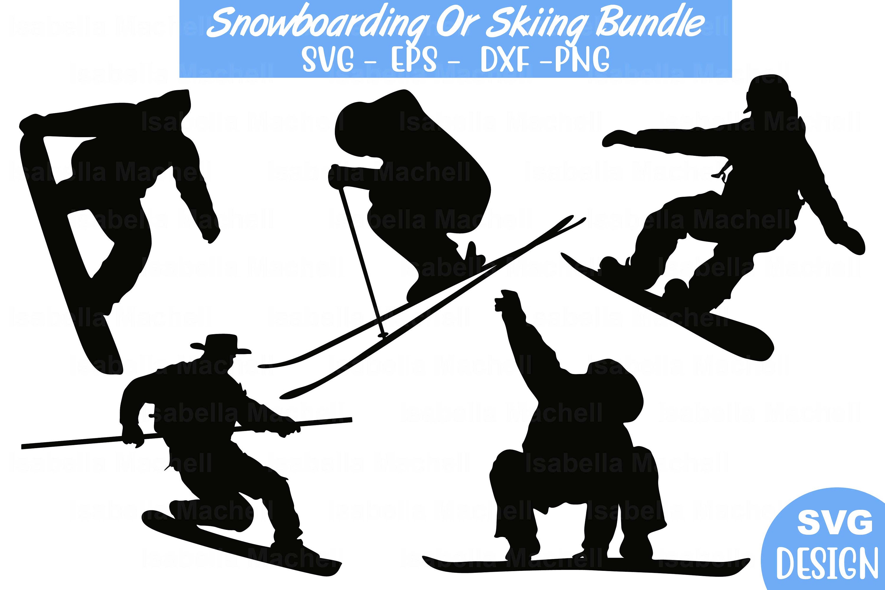 Snowboarding Svg Bundle, Skiing Cut Files, Skiing and Clothing, Skiing ...