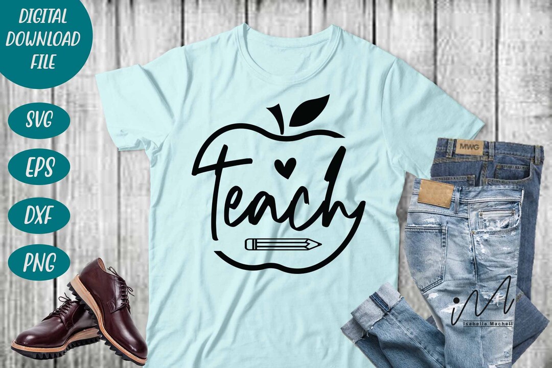 Teacher Apple Svg, Teacher T Shirt Svg, Kindergarten Teacher Svg, Cool ...