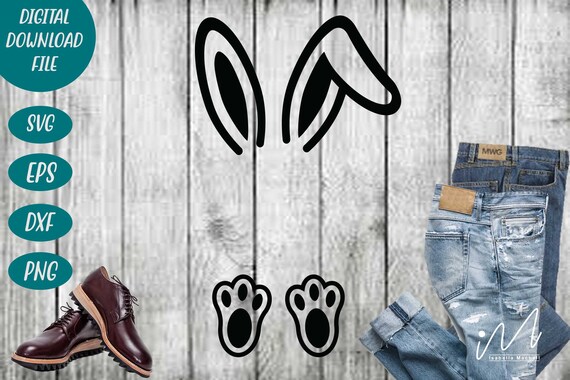 Bunny Feet and Ear Svg Bunny Frame Svg Rabbit Svg Easter | Etsy