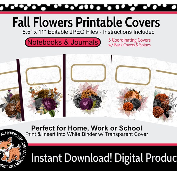 Fall Binder Covers - Etsy