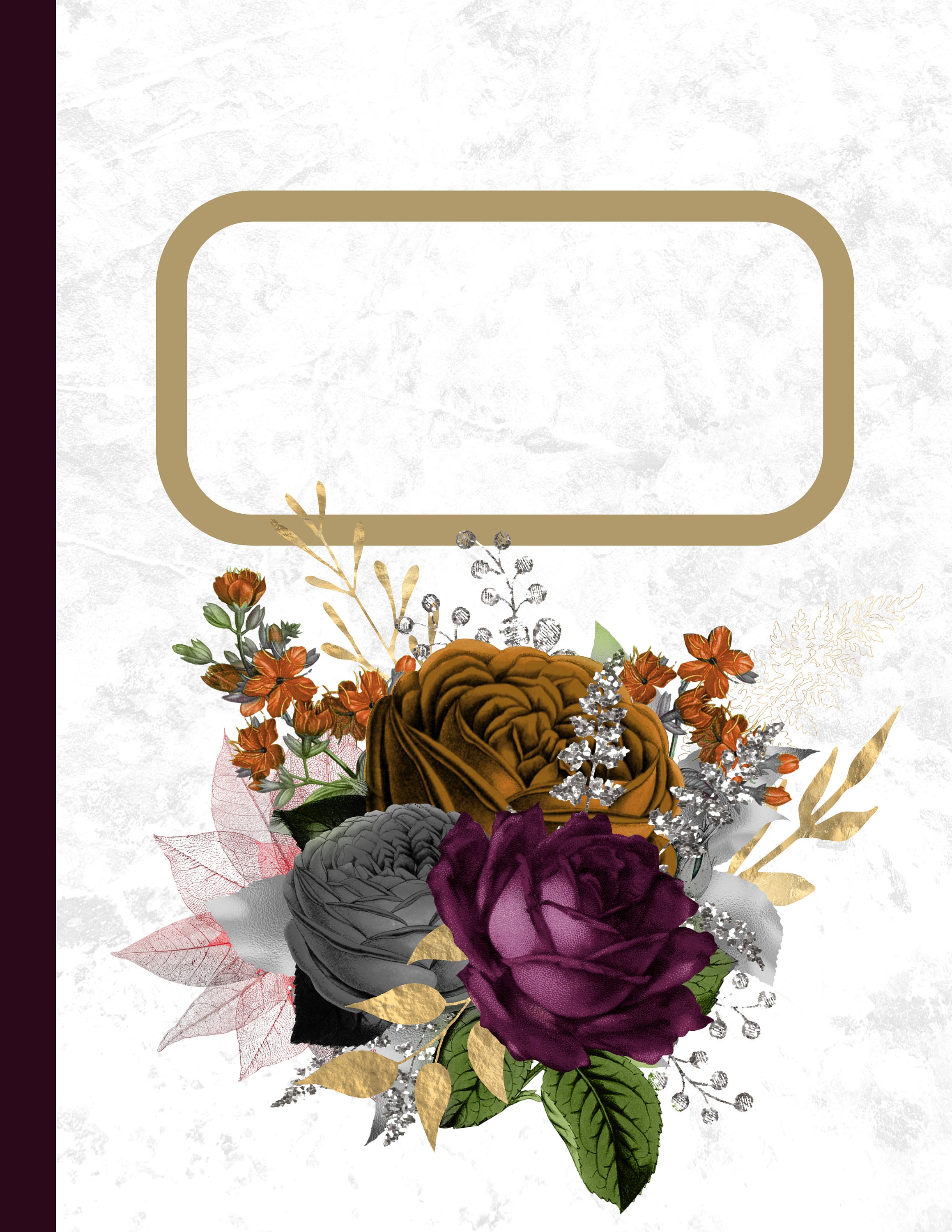 Fall Flowers Printable Binder Notebook Journal Covers Instant Download ...