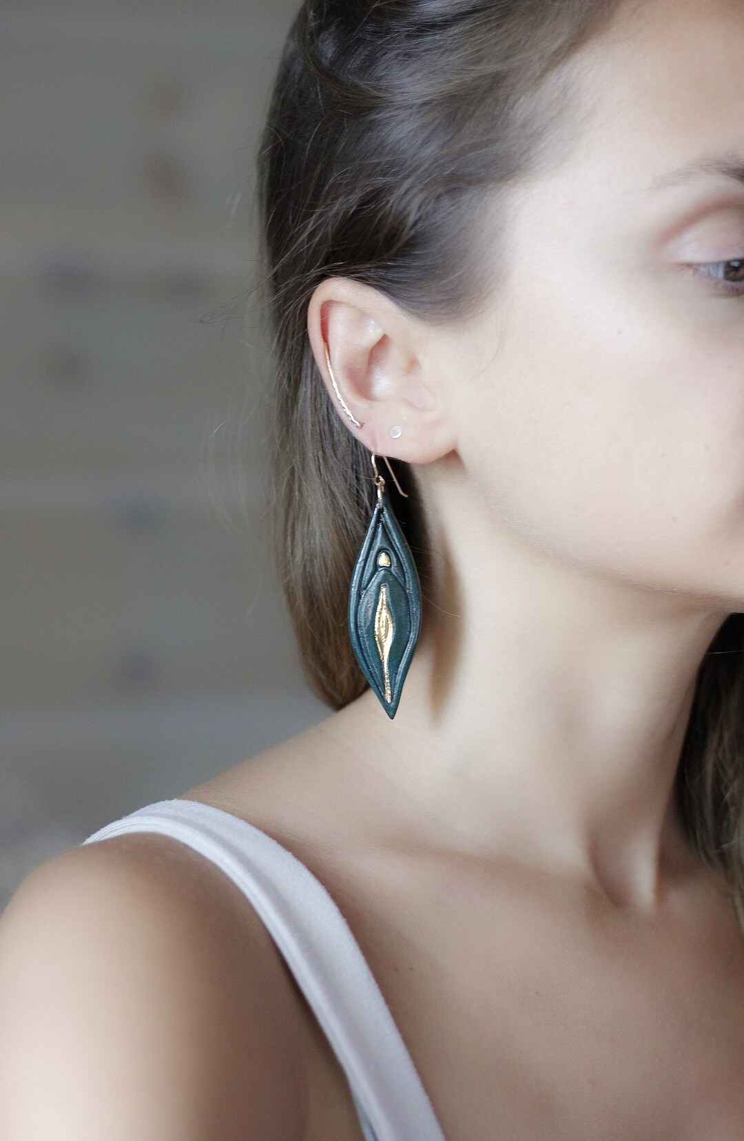 Deep Sea Yoni Earrings Handmade Jewelry by Token Moment - Etsy