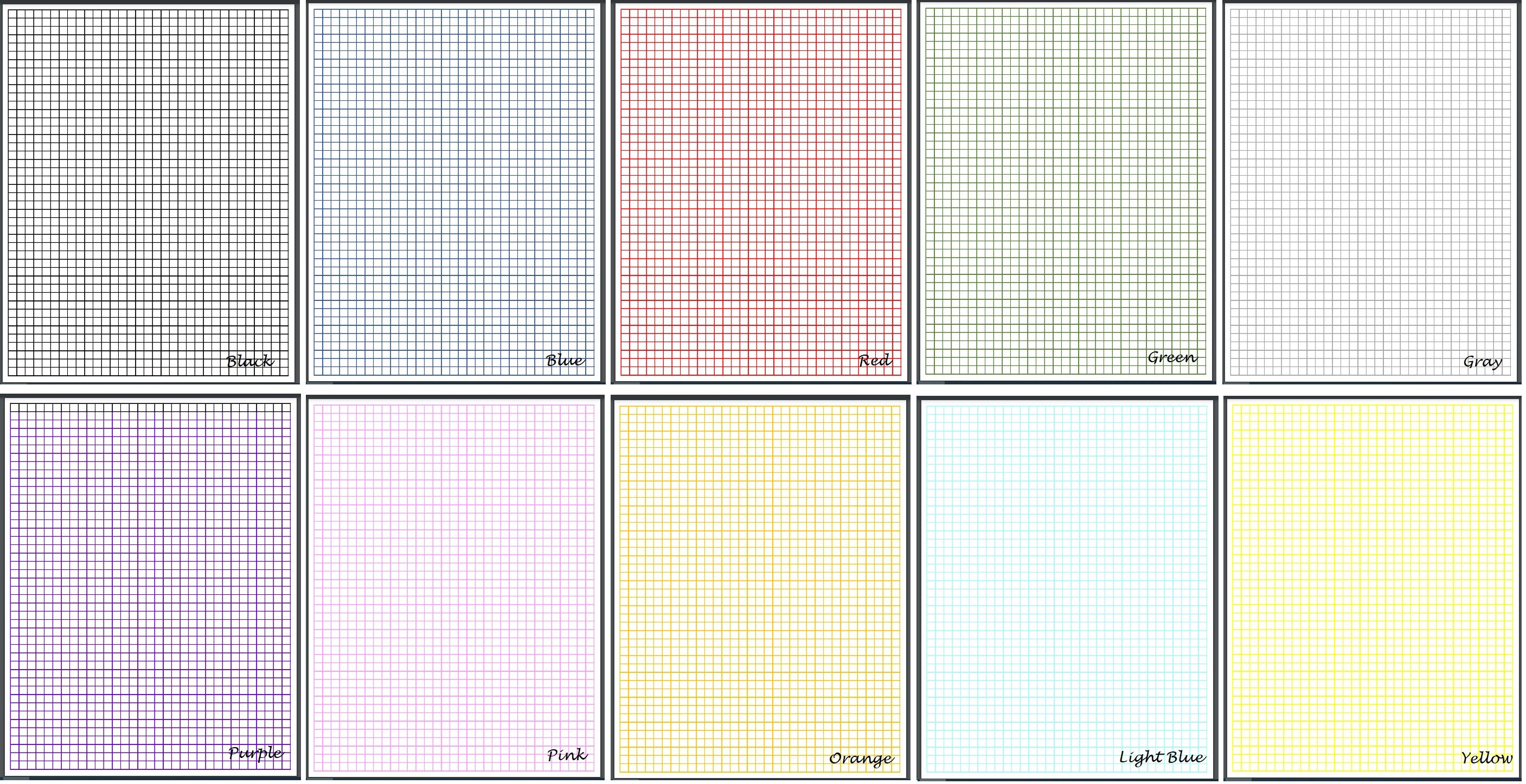 1/4 Inch Graph Paper Printable Color Graph Pages Download - Etsy