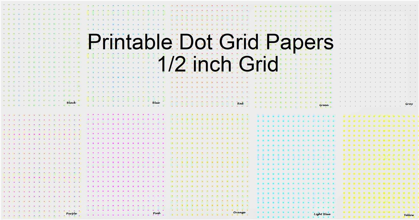 1/2 Inch Dot Grid Printable Color Dot Grid Pages Download - Etsy