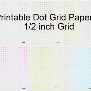 1/2 Inch Dot Grid Printable Color Dot Grid Pages Download - Etsy