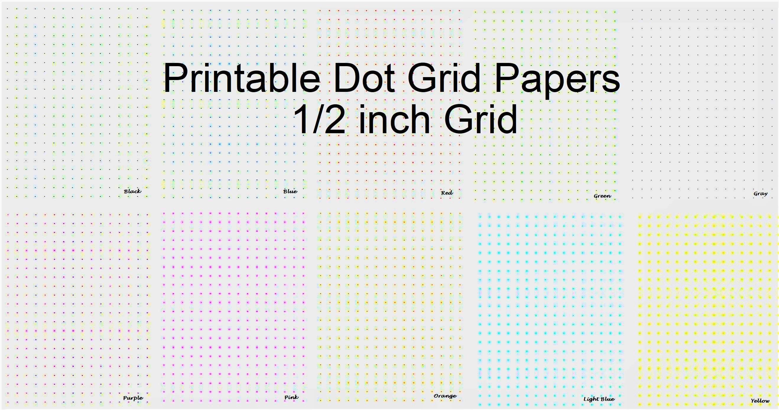1/2 Inch Dot Grid Printable Color Dot Grid Pages Download - Etsy