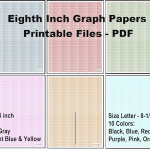 1/8 Inch Graph Paper Printable Color Graph Pages Download - Etsy