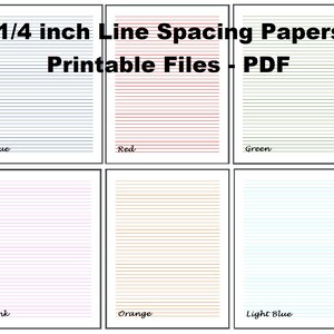 1/4 Inch Lined Paper Printable, Color Lined Pages, Download PDF Files ...