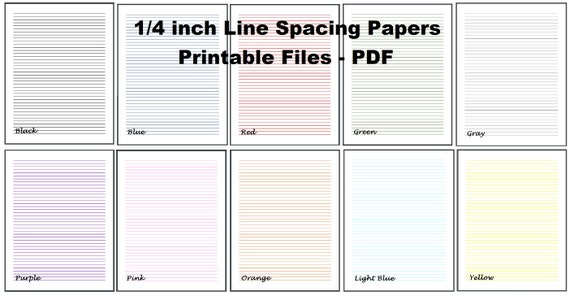 1/4 Inch Lined Paper Printable Color Lined Pages Download | Etsy
