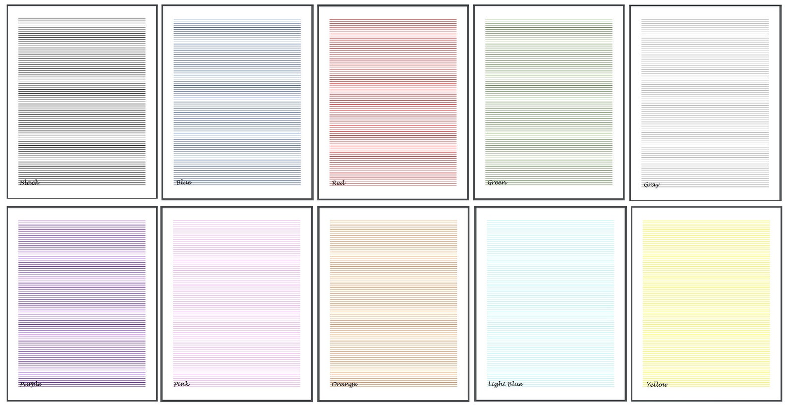 1/8 Inch Lined Paper Printable, Color Lined Pages, Download PDF Files ...