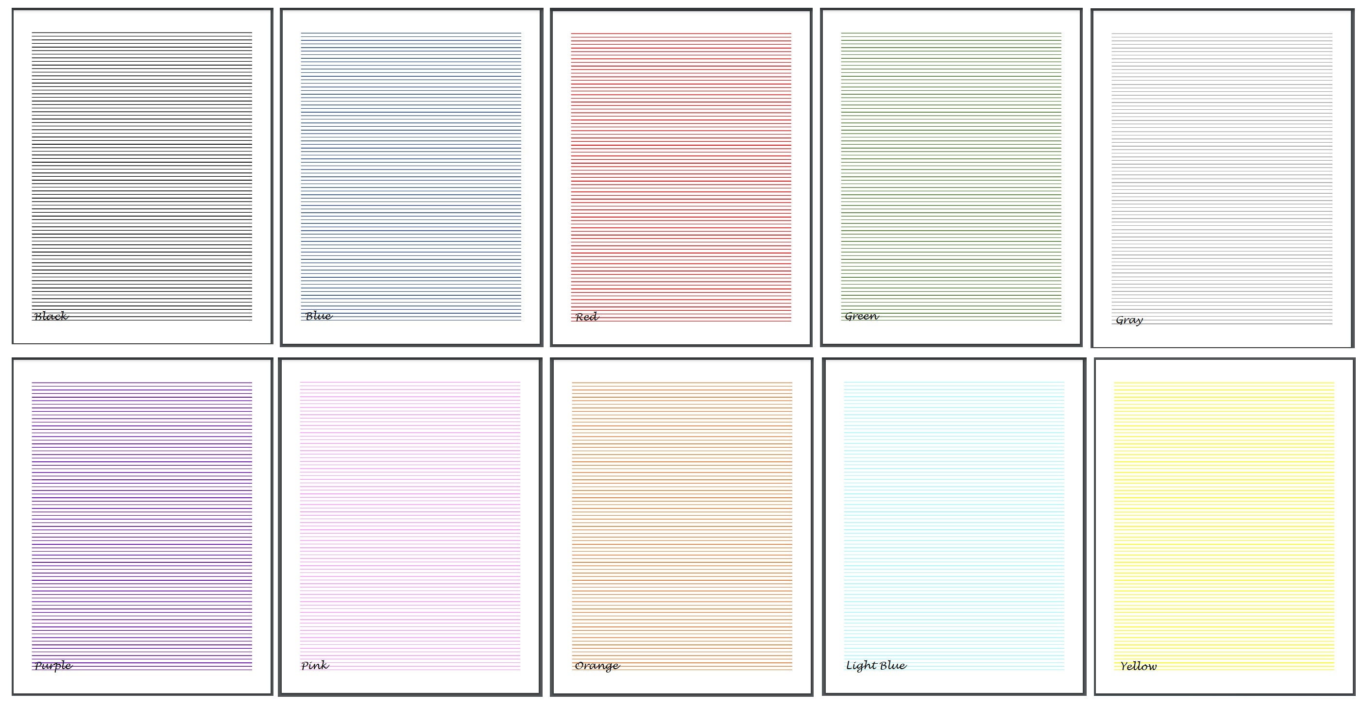 1/8 Inch Lined Paper Printable, Color Lined Pages, Download PDF Files ...