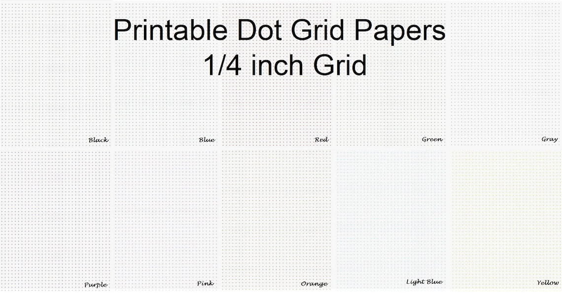 1/4 Inch Dot Grid Printable, Color Dot Grid Pages, Download PDF Files ...