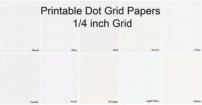 1/4 Inch Dot Grid Printable, Color Dot Grid Pages, Download PDF Files ...