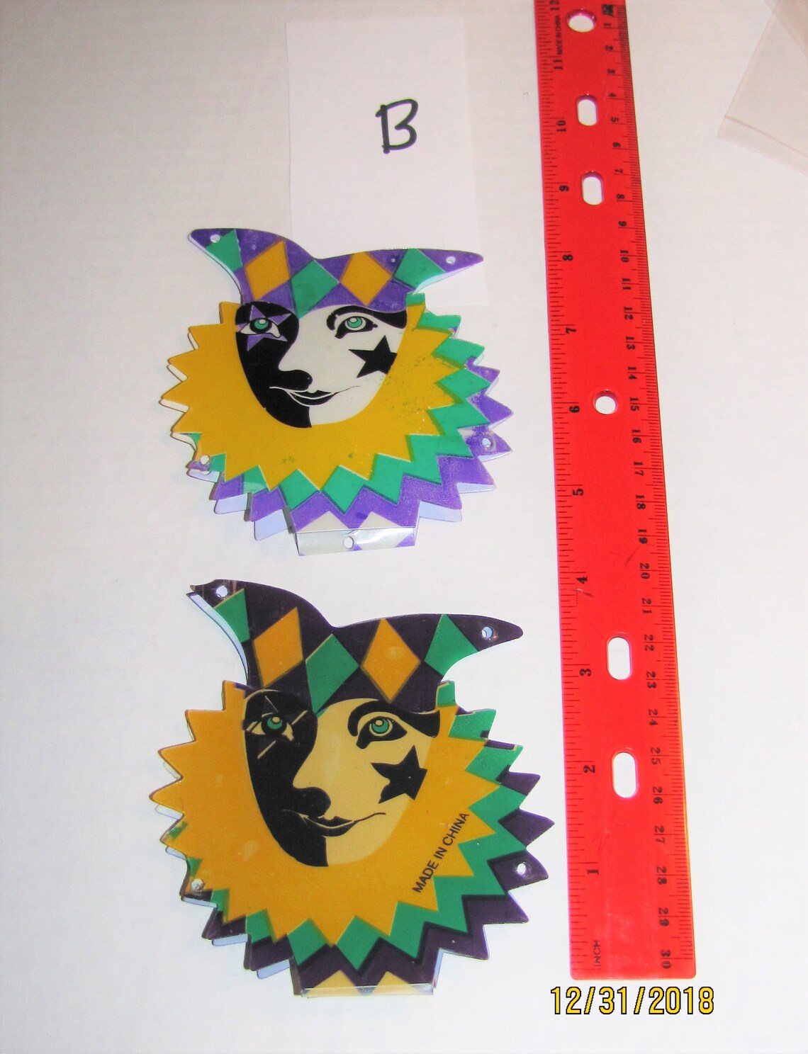 Mardi Gras Jester Embellishments 2 pieces MG1 A-B Plastic | Etsy