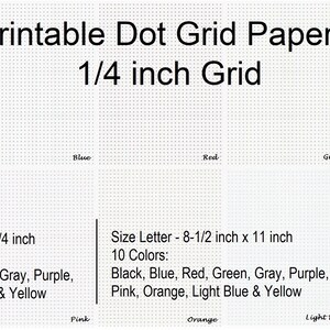 1/4 Inch Dot Grid Printable, Color Dot Grid Pages, Download PDF Files ...