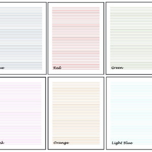 1/4 Inch Lined Paper Printable, Color Lined Pages, Download PDF Files ...