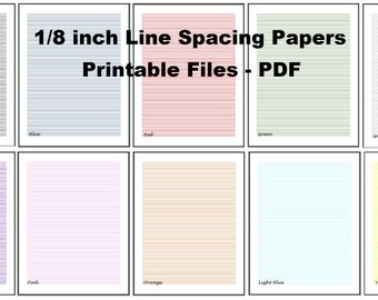 1/4 Inch Lined Paper Printable, Color Lined Pages, Download PDF Files ...
