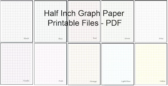 1/2 Inch Graph Paper Printable Color Graph Pages Download | Etsy