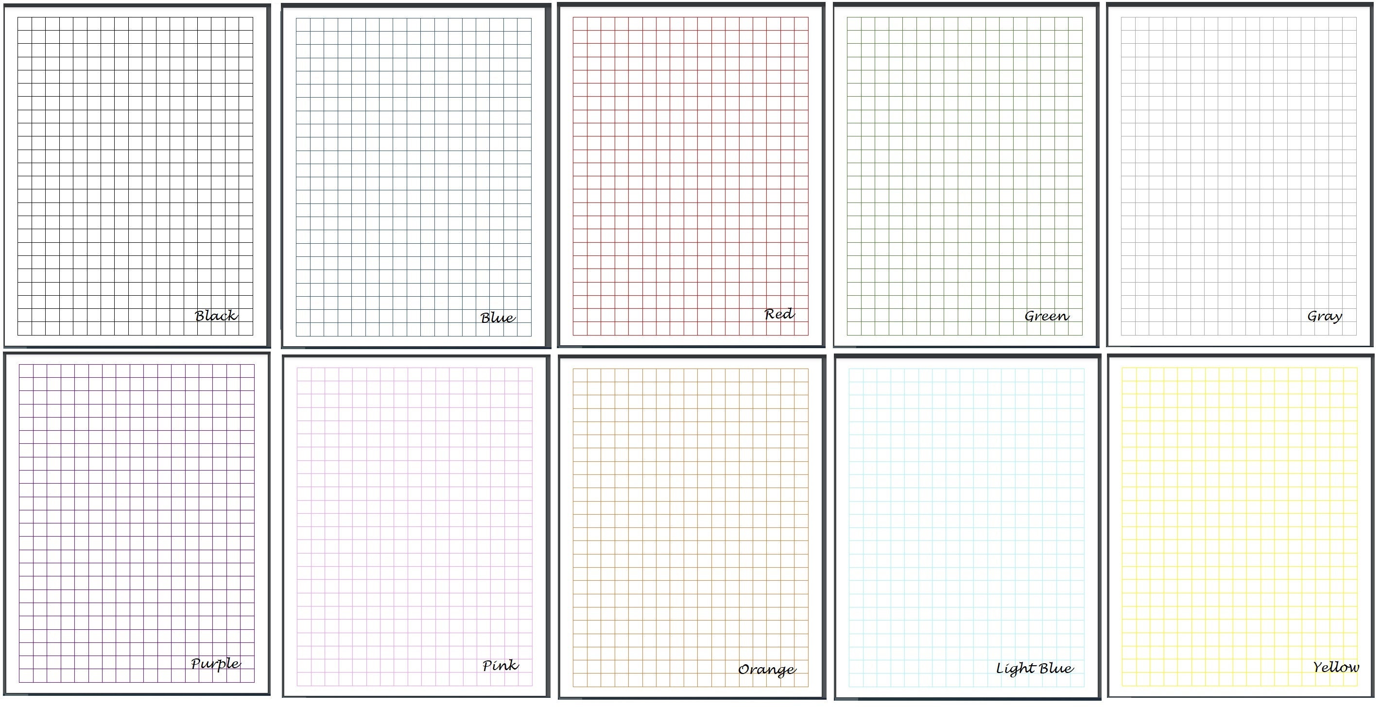 1/2 Inch Graph Paper Printable, Color Graph Pages, Download PDF Files ...