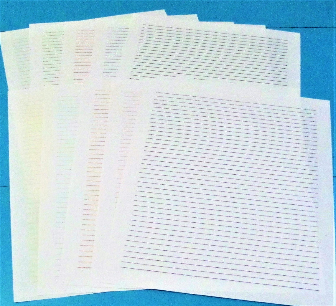 1/4 Inch Lined Paper Printable, Color Lined Pages, Download PDF Files ...