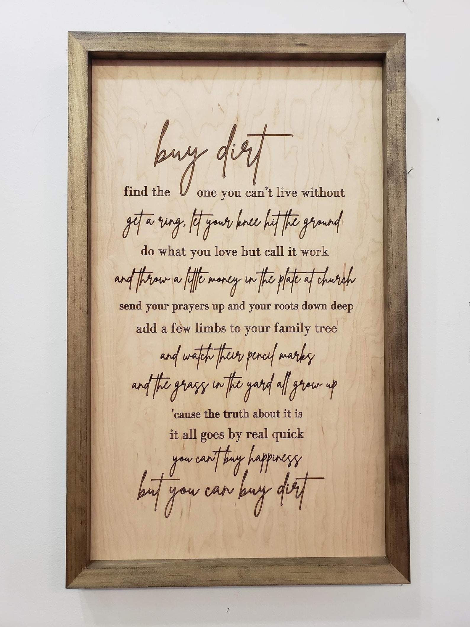 Buy Dirt Sign Farmhouse Sign Wall Decor Lyric Wooden Sign - Etsy