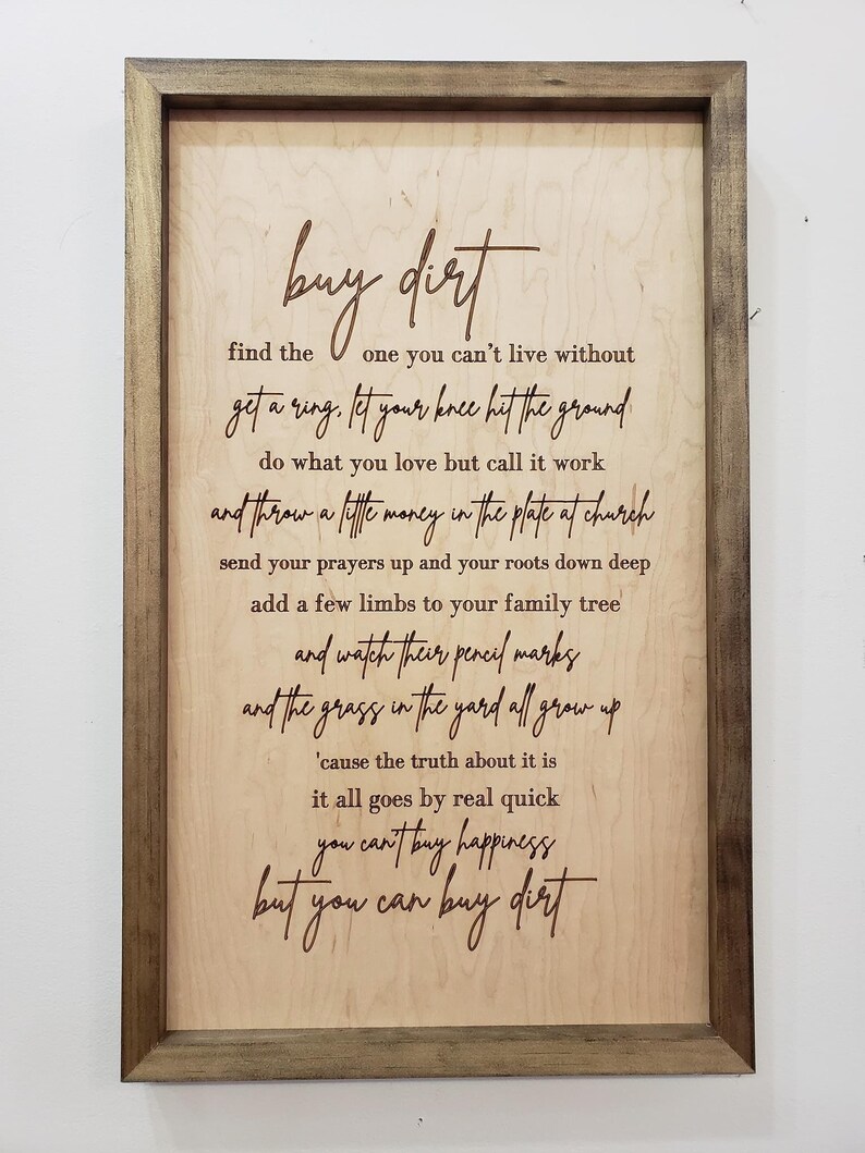 Buy Dirt Sign Farmhouse Sign Wall Decor Lyric Wooden Sign - Etsy