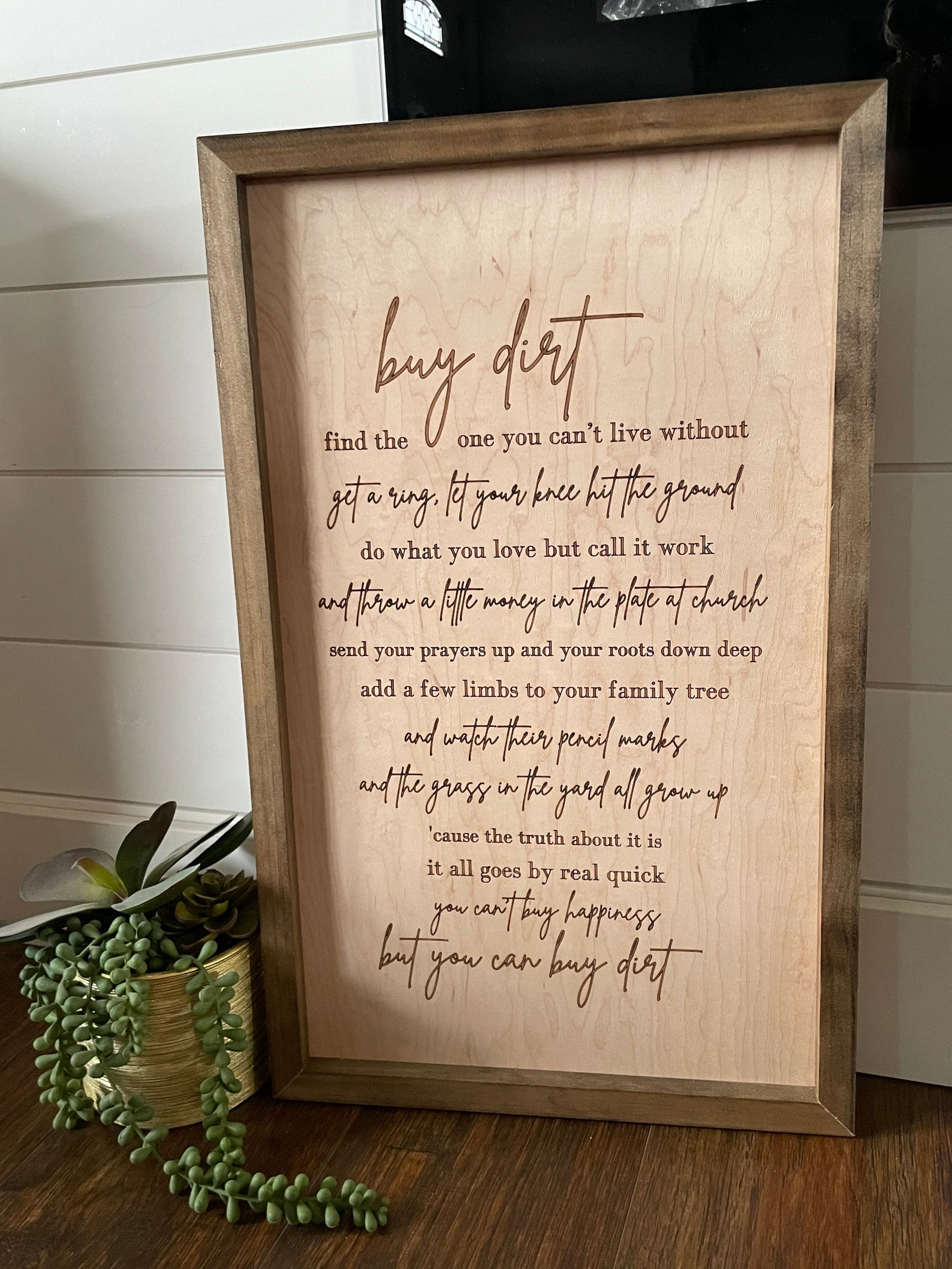 Buy Dirt Sign Farmhouse Sign Wall Decor Lyric Wooden Sign - Etsy