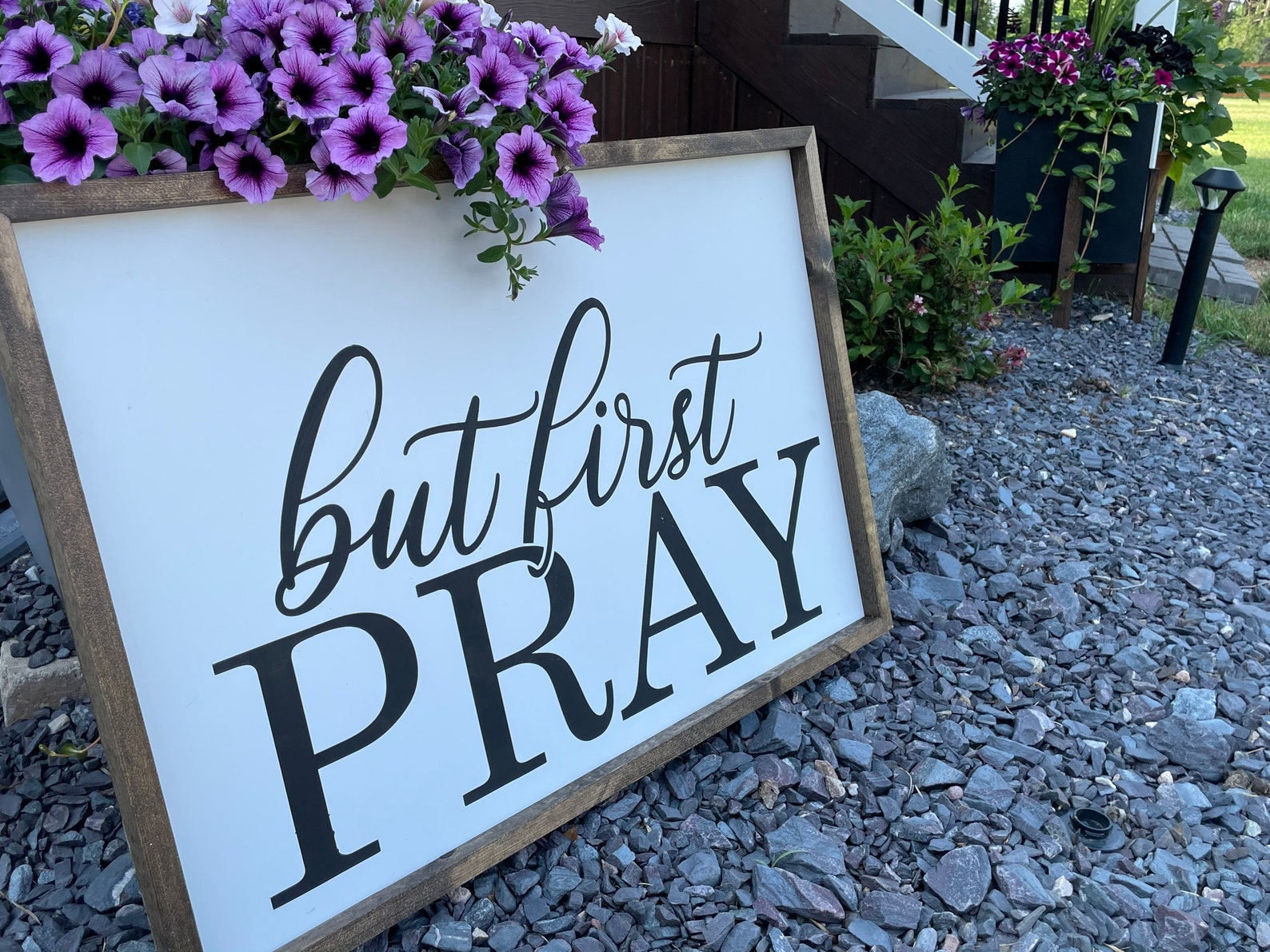 But first pray sign inspirational sign pray farmhouse sign | Etsy