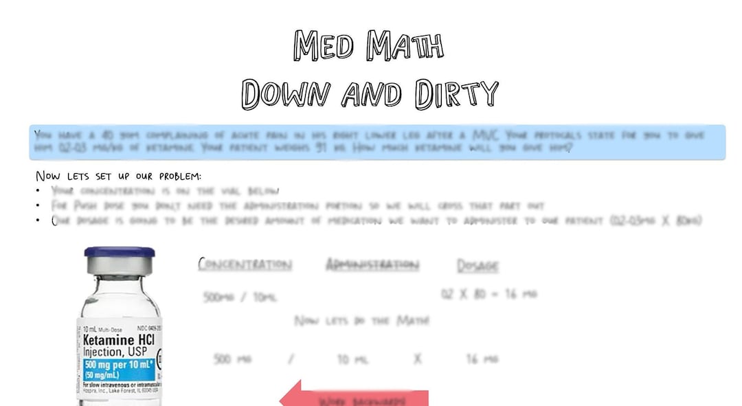 Med Math Down and Dirty/ Nursing/ EMT- Paramedic/ Medical - Etsy