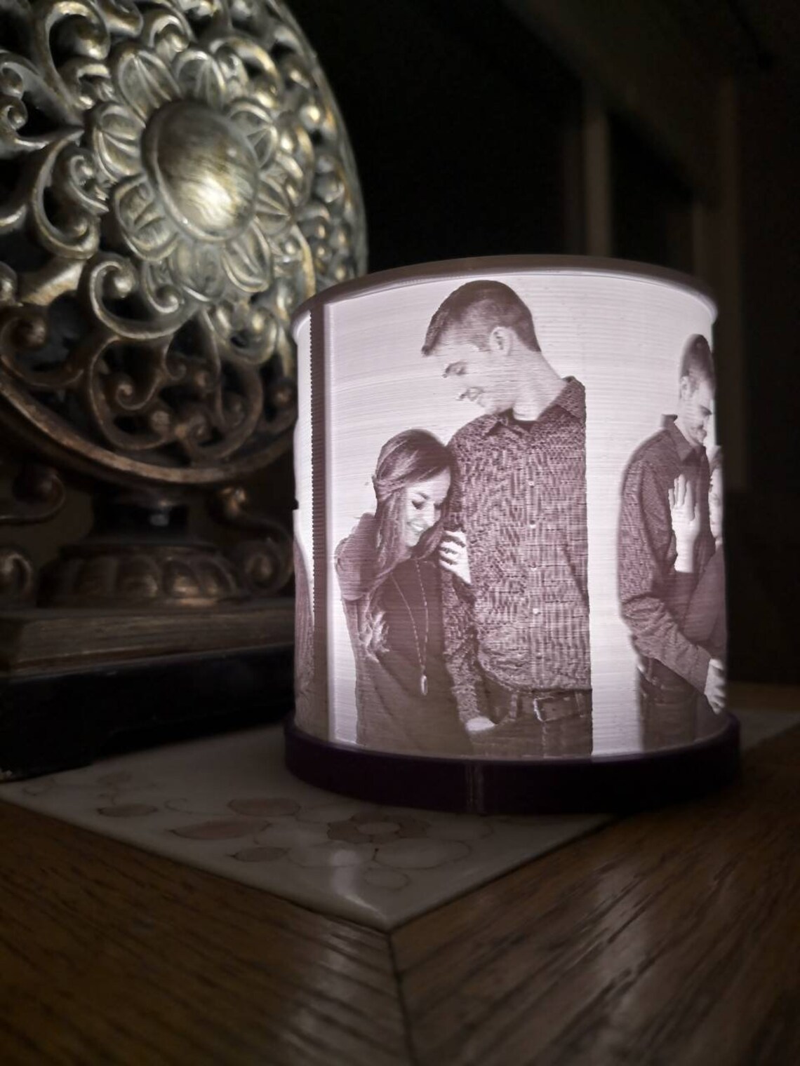 Custom Picture - 3D Printed Lithophane Cylinder With Base - Gift ...